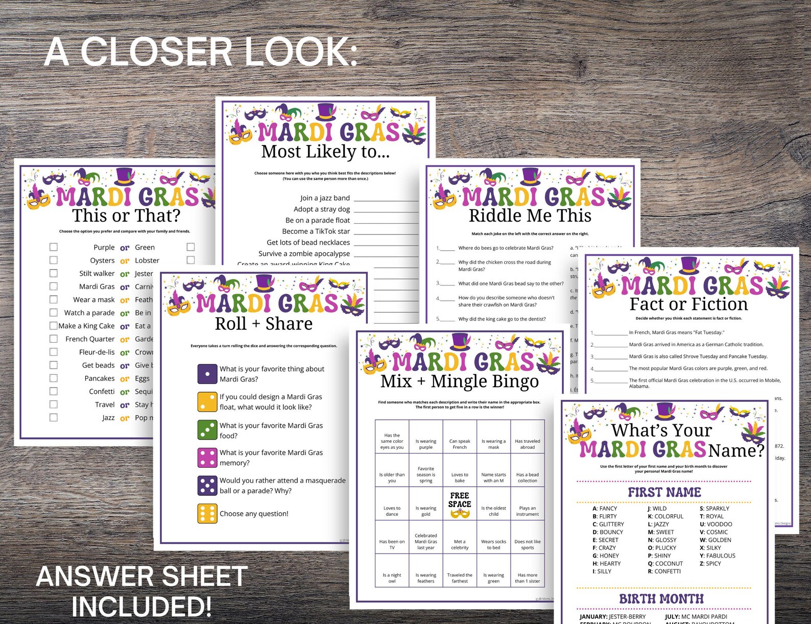 Mardi Gras Games MEGA Bundle: 45 Party Games, Activities and ...