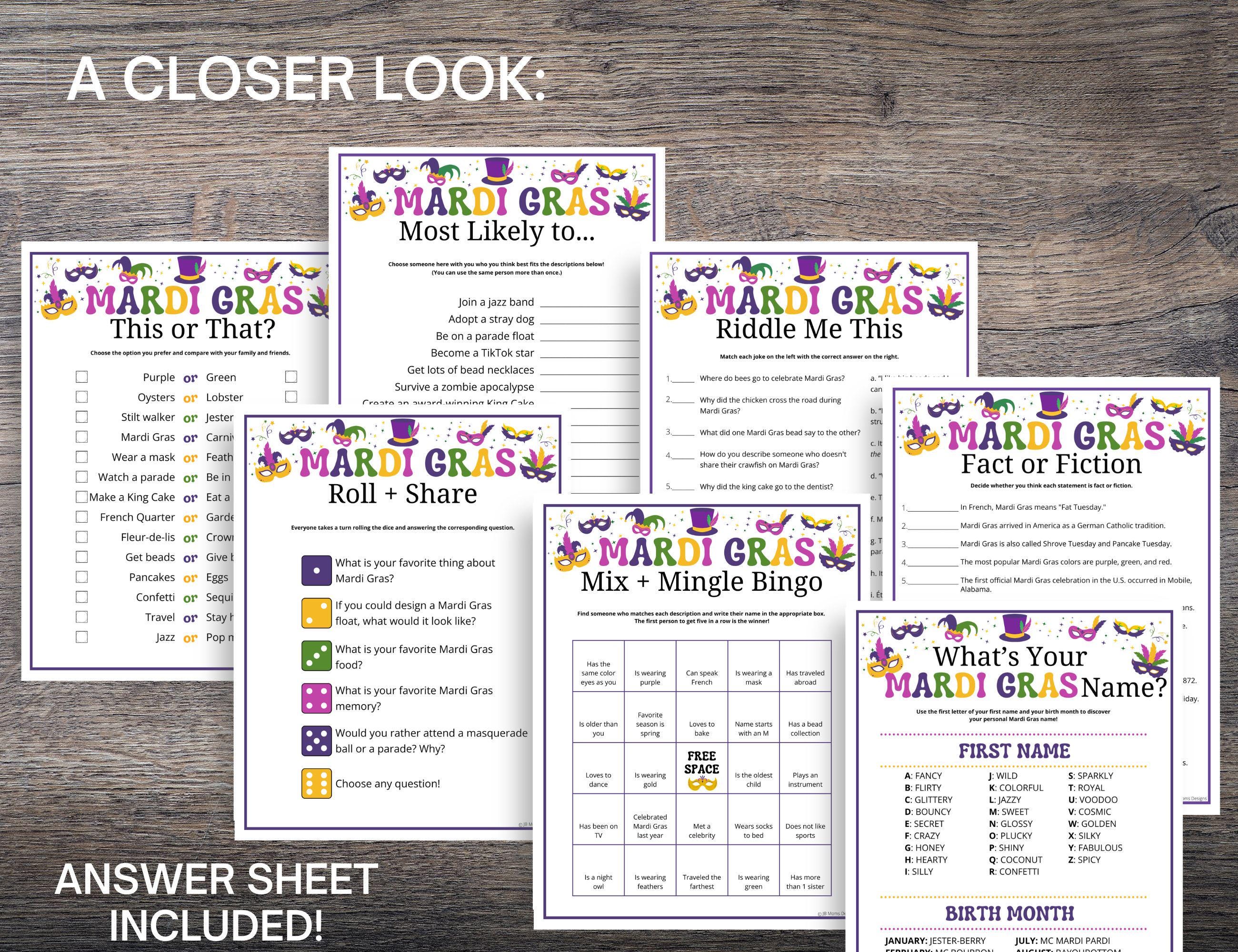 Mardi Gras Games MEGA Bundle: 45 Party Games, Activities and ...