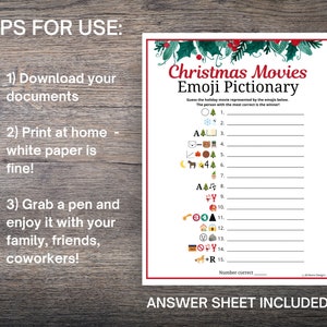 Christmas Movies Emoji Pictionary Game: Holiday Party Quiz (digital ...