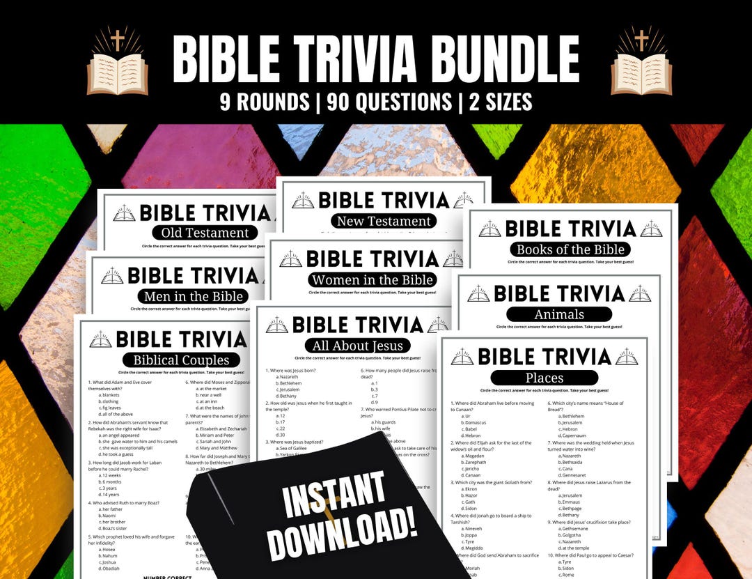Bible Trivia Games Bundle: Christian Game Night (digital Download) - Etsy