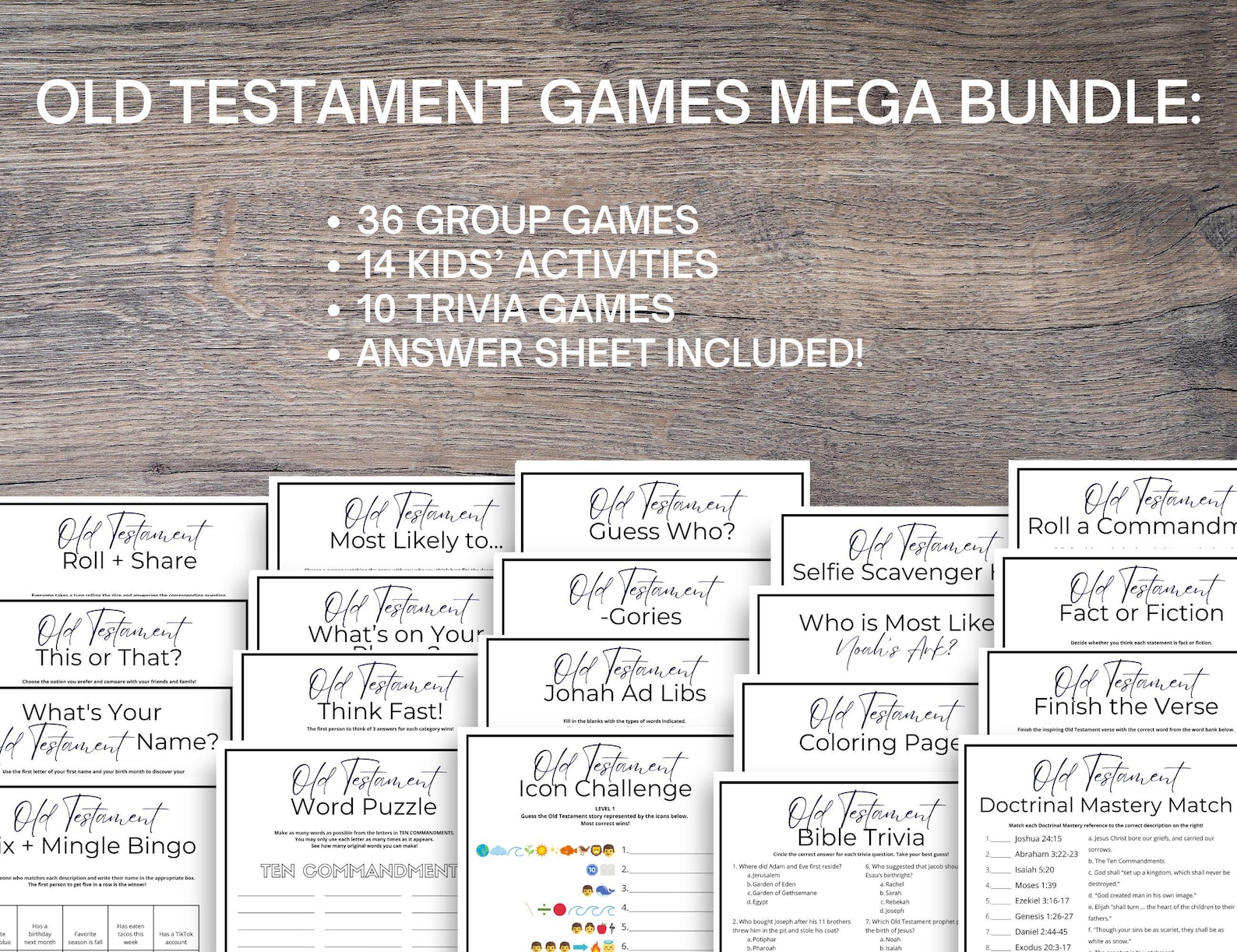 Old Testament Games Super Bundle, LDS Church Activities (digital ...