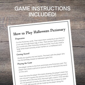Halloween Pictionary Cards: 100 Printable Game Cards (digital Download ...