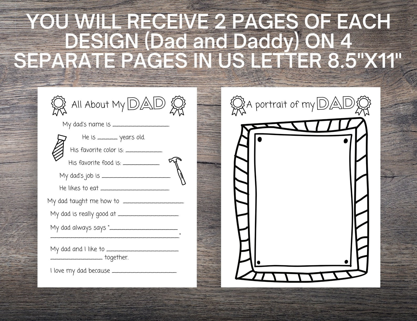 Father's Day Questionnaire: All About Dad Printable (instant Download ...