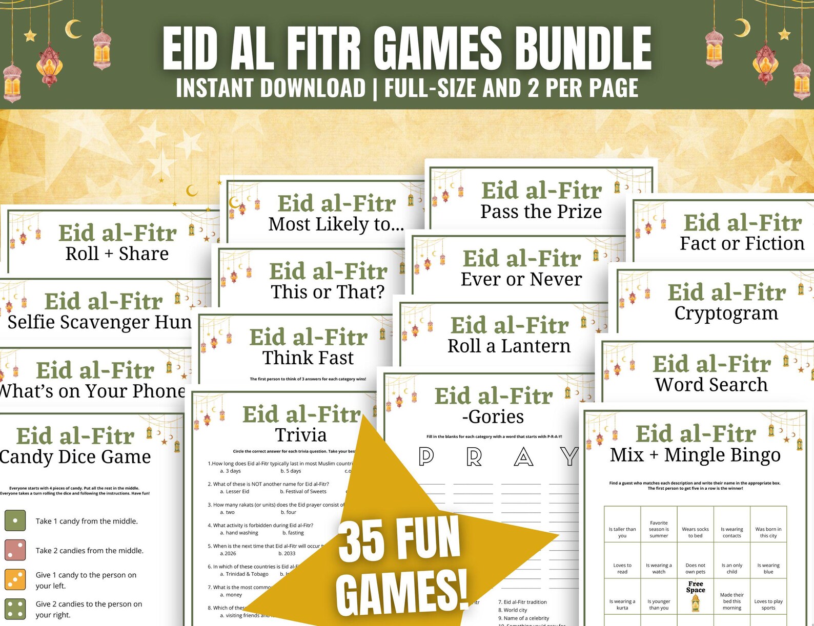 Eid Al-fitr Games Bundle: 35 Fun Family Activities (PDF Download) - Etsy