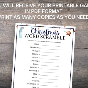 Bible Christmas Word Scramble Game, Christian Christmas Game for Sunday ...