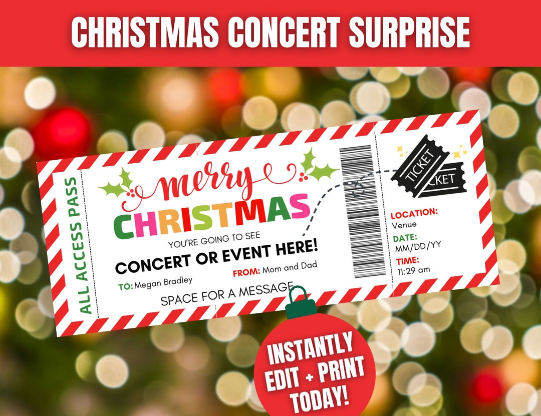 Christmas Concert Gift Certificate Template Christmas - Etsy