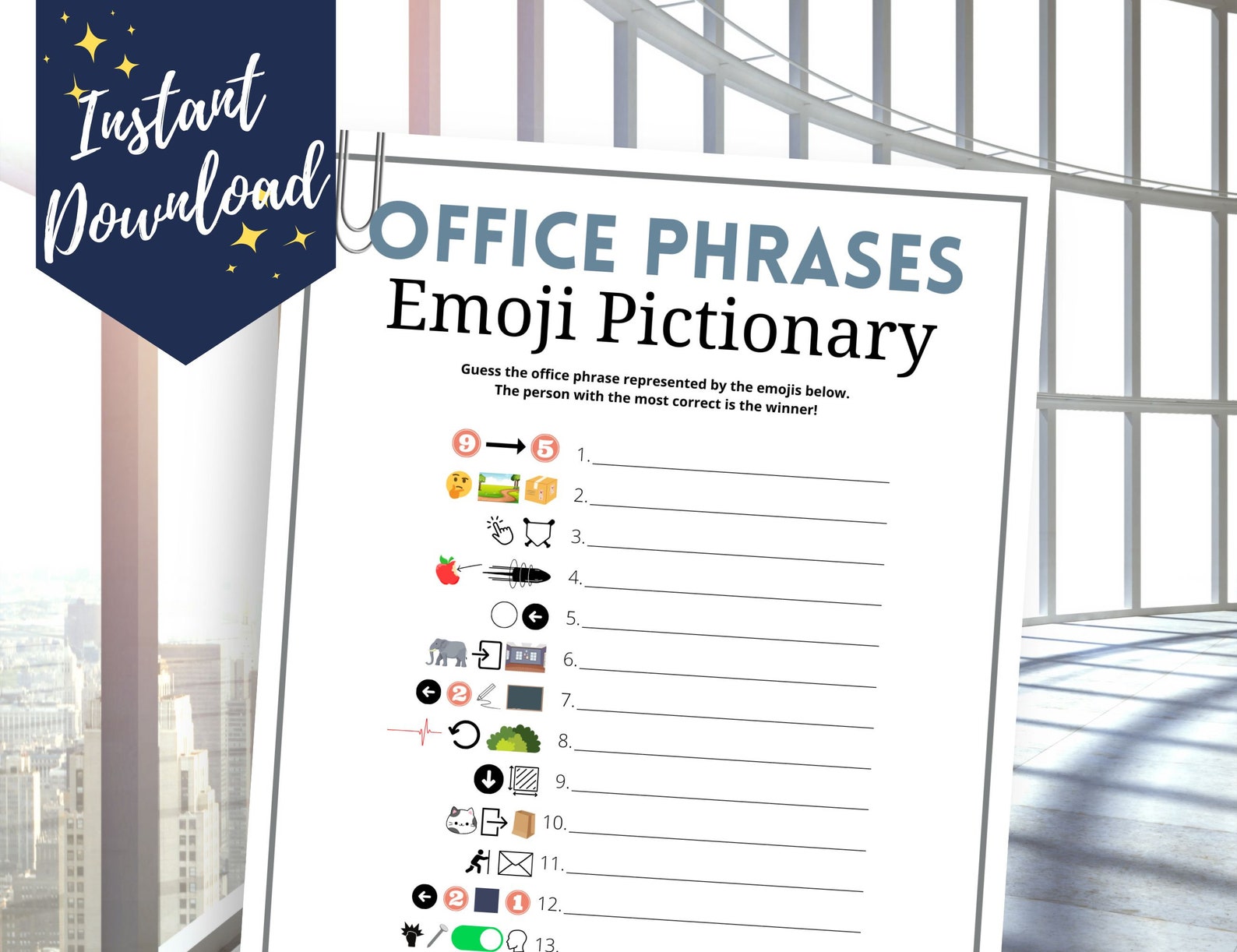 Office Emoji Pictionary Game Fun Emoji Game for Work Party - Etsy