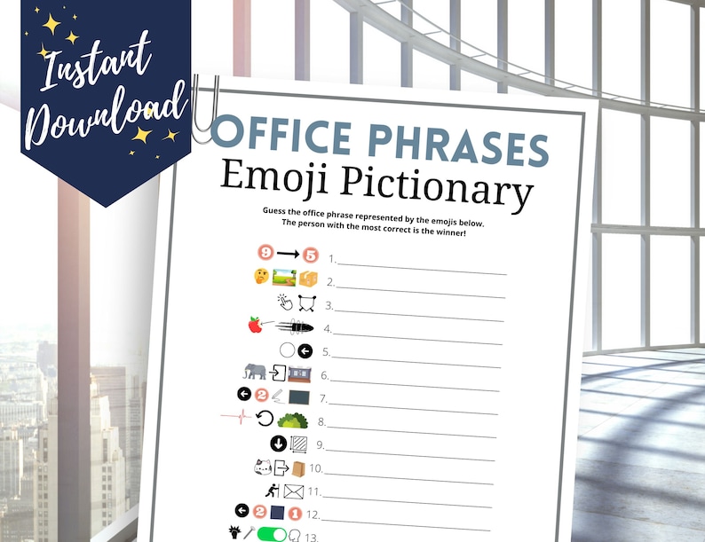 Office Emoji Pictionary Game: Team Building Activity (printable PDF) - Etsy