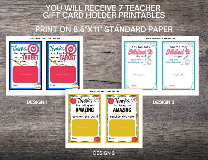 Editable Teacher Gift Card Holder Bundle (digital Download) - Etsy
