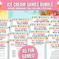Ice Cream Party Games Bundle, Ice Cream Games, Ice Cream Activities ...