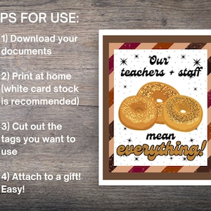 Teacher Appreciation Food Tags Bundle: Printable Gift Signs (digital ...