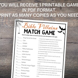 Bible Villains Match Game, Christian Halloween Games, Halloween Bible ...