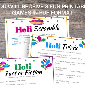 Holi 3-game TRIVIA BUNDLE, Holi Trivia Questions and Answers, Holi ...