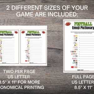 Football Emoji Pictionary Game, Fun Football Emoji Game, Tailgate Party ...