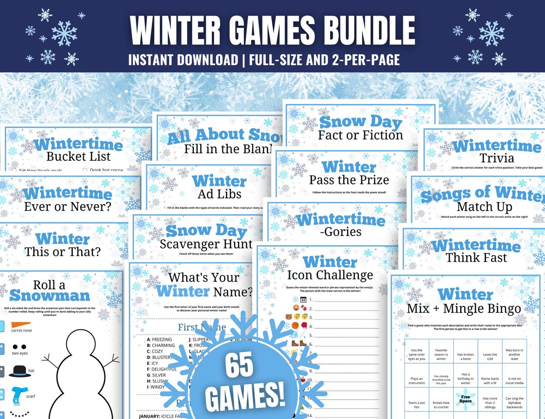 Winter Games MEGA Bundle: 65 Party Games, Activities and Icebreakers ...
