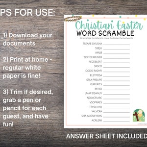 Bible Easter Word Scramble Game Religious Easter Printable - Etsy