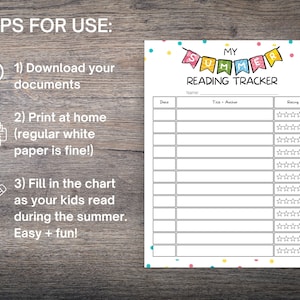 Printable Summer Reading Tracker for Kids, Summer Reading Log ...