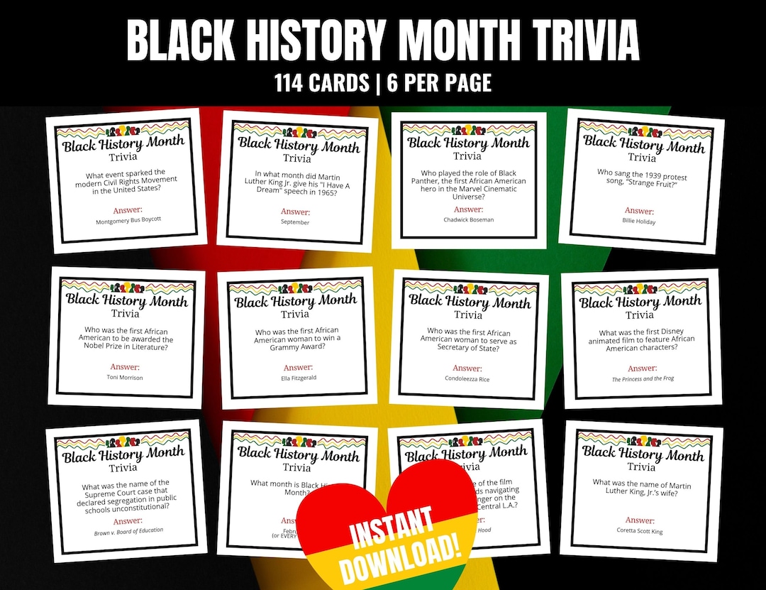 Black History Month TRIVIA Bundle, African American History Month ...