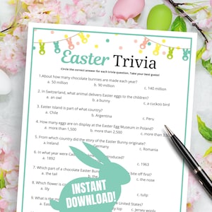 Easter Trivia Game: Printable Easter Quiz (digital Download) - Etsy