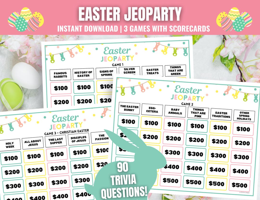 Easter Jeoparty Game, Easter Trivia Games, Fun Easter Party Ideas ...