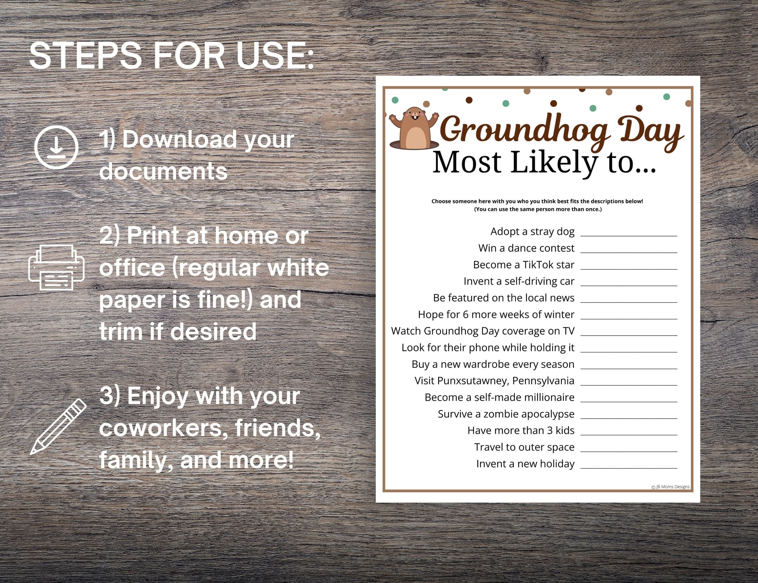 Groundhog Day Games MEGA Bundle: 60 Printable Party Activities and ...