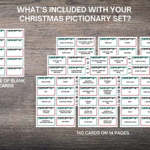 Christmas Pictionary Cards: Family Holiday Game (printable) - Etsy