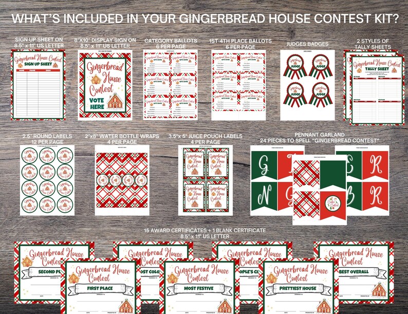 Gingerbread House Contest Kit: Printable Awards, Voting Ballots and ...