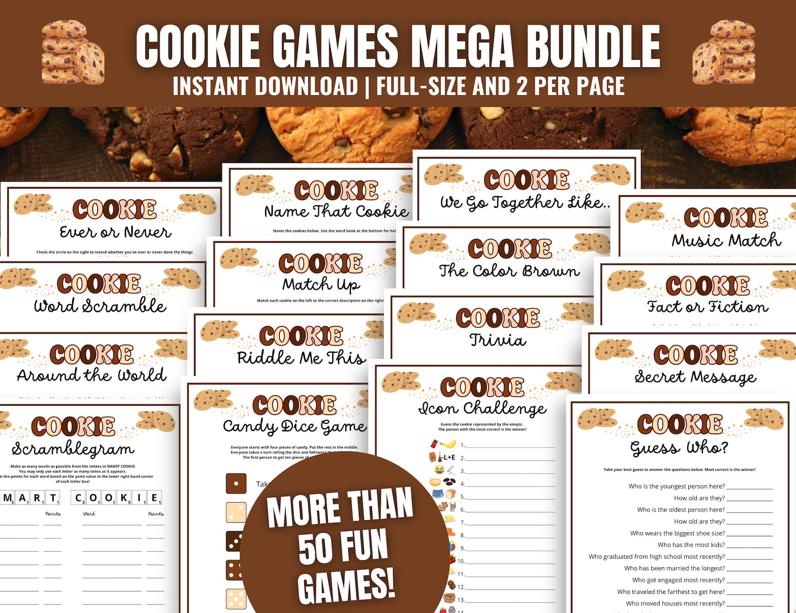 Cookie Party Games MEGA BUNDLE: Printable Cookie Activities (PDF ...