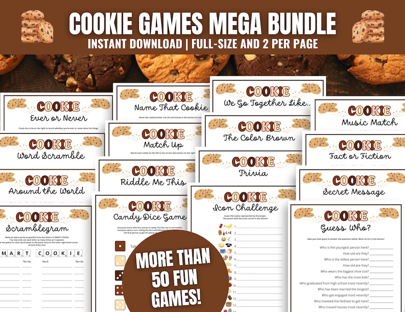 Cookie Party Games MEGA BUNDLE: Printable Cookie Activities (PDF ...