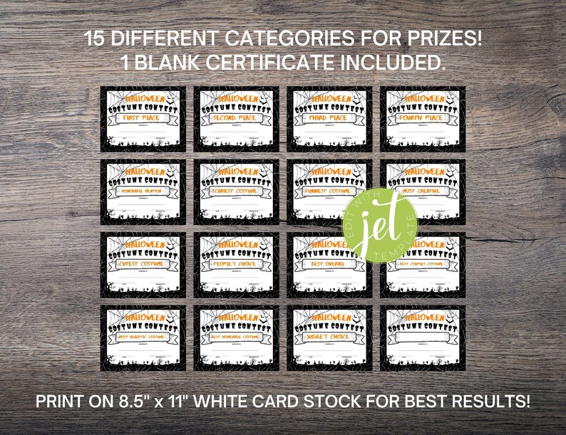 Editable Halloween Costume Contest Kit: Awards, Ballots and More ...