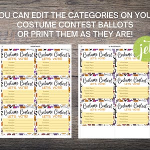 Editable Halloween Costume Contest Kit: Ballots, Awards and More ...