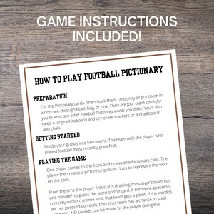 Football Pictionary Cards: Party Game (printable) - Etsy