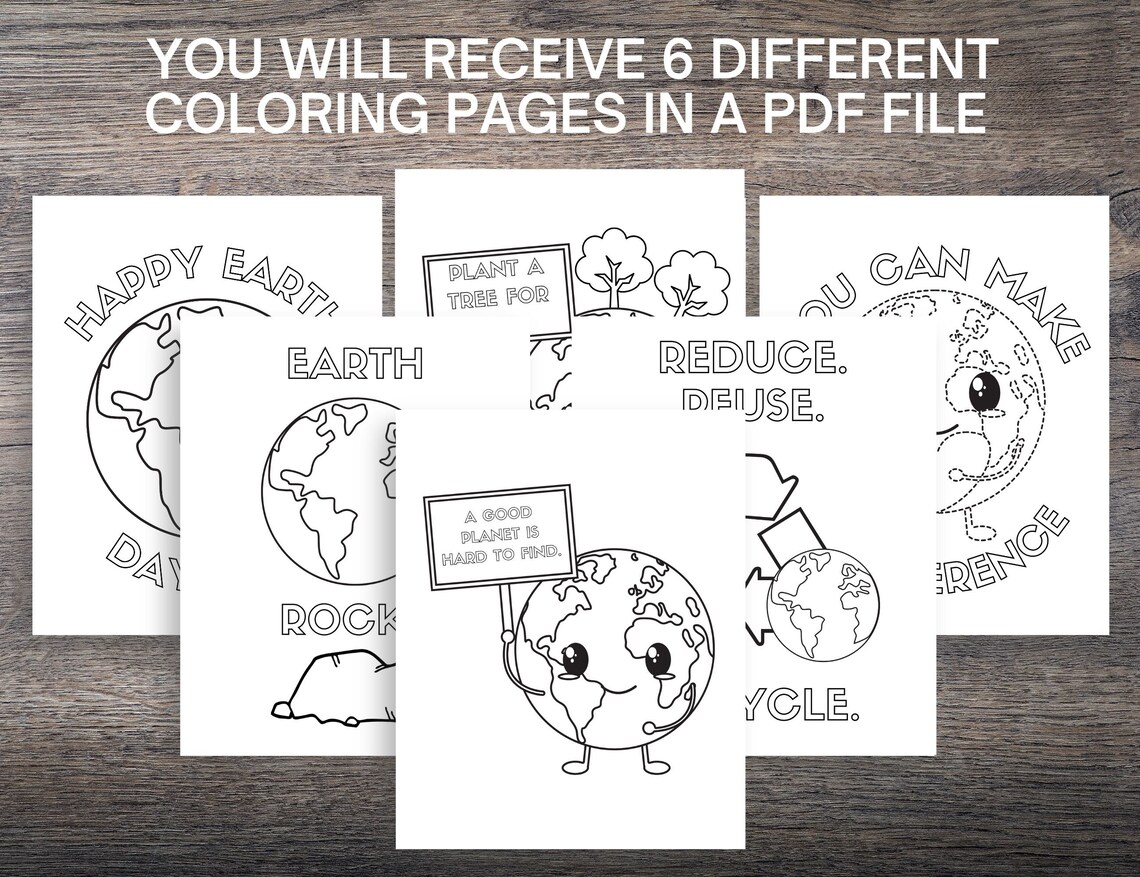 Earth Day Coloring Pages and Activity Pages for Kids - Etsy