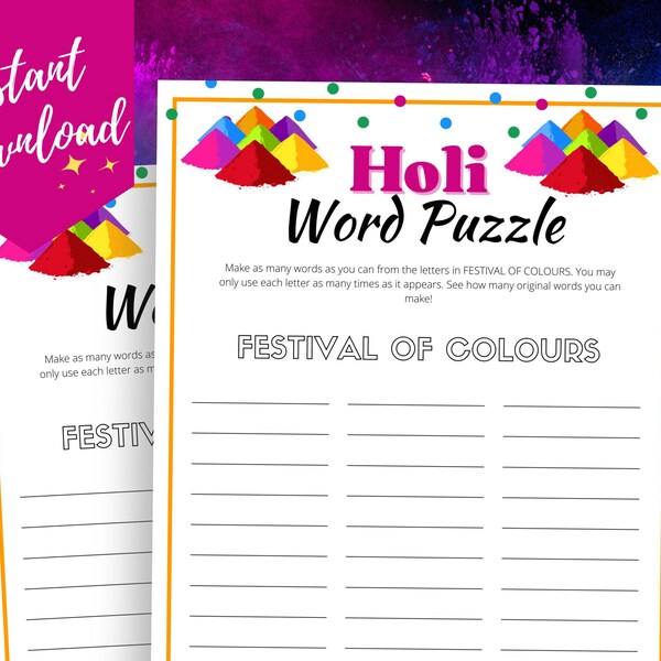 Festival Word Puzzle - Etsy