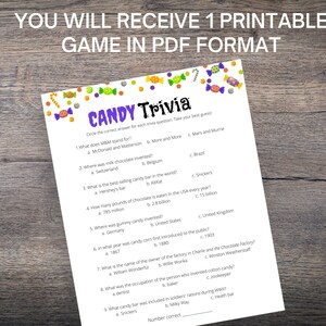 Halloween Candy Trivia Game, Halloween Candy Quiz Game for Adults ...