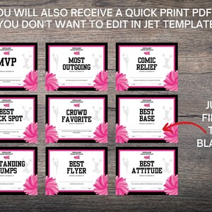 Editable Cheerleading Award Certificates (instant Download) - Etsy