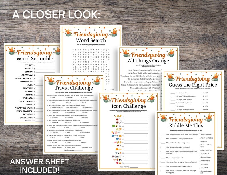 Friendsgiving Games MEGA Bundle: 65 Party Games, Activities and ...