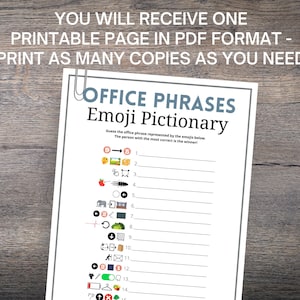 Office Emoji Pictionary Game, Fun Emoji Game for Work Party, Office ...