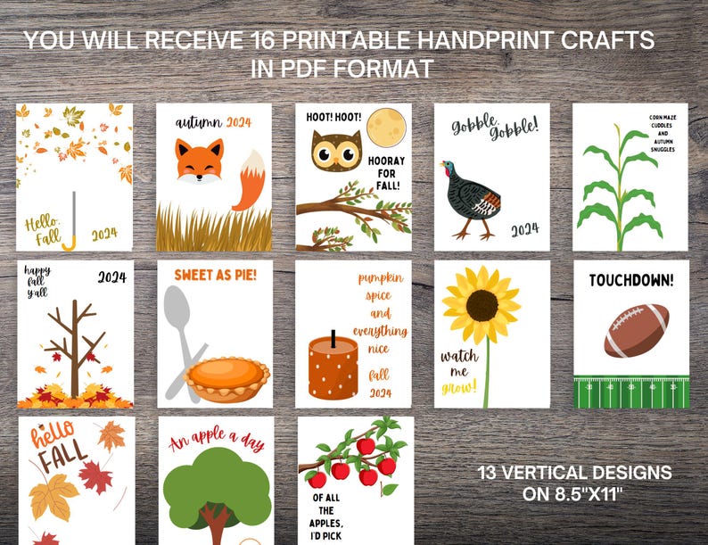 Fall Handprint Craft Templates: Preschool Autumn Crafts (digital ...
