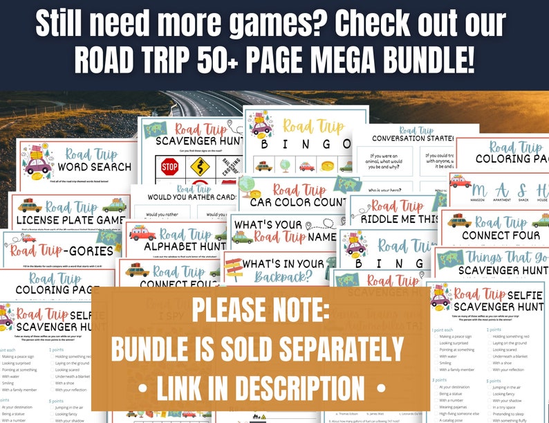 Road Trip Bingo Fun Road Trip Activity for Kids of All Ages - Etsy