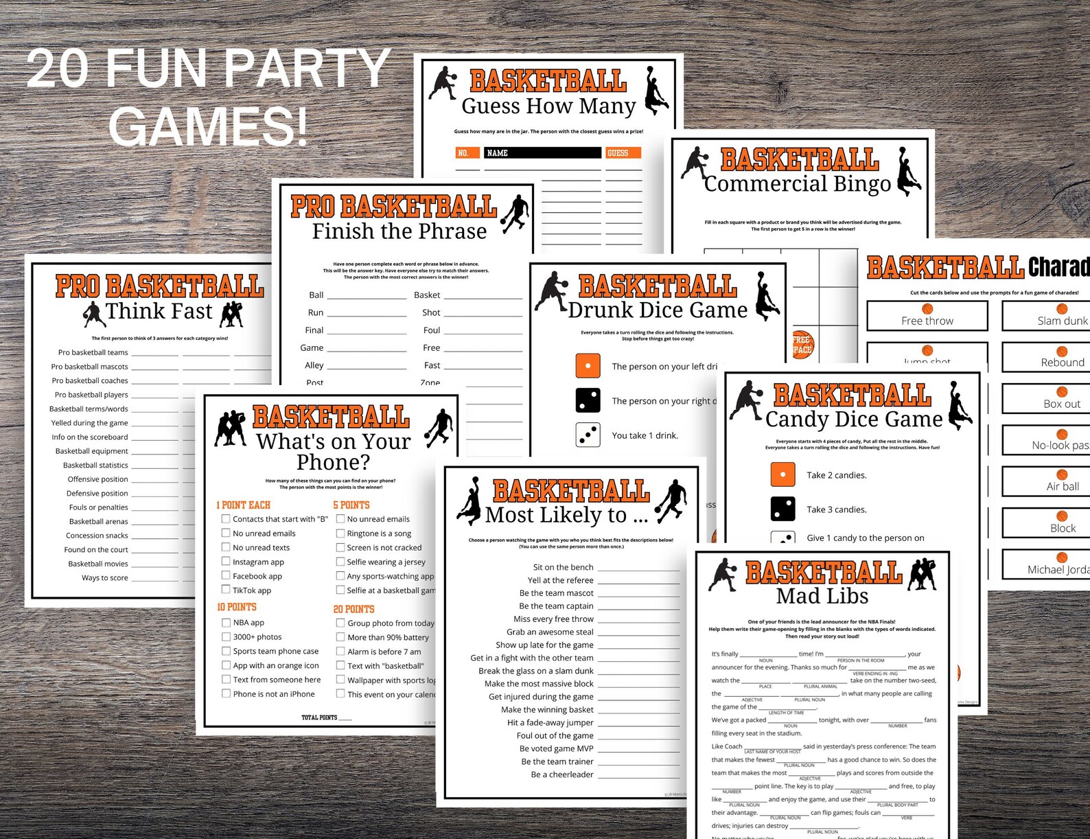 Basketball Party Games MEGA BUNDLE: 30 Pro Games (digital Download) - Etsy