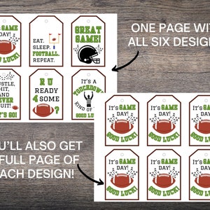 Football Treat Tags: Team Snacks, Good Luck (PDF) - Etsy