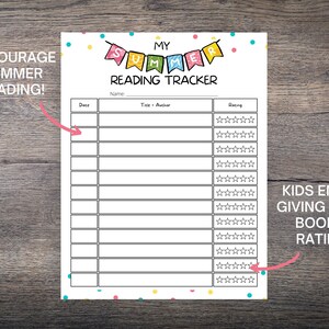 Printable Summer Reading Tracker for Kids, Summer Reading Log ...