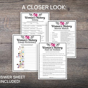 Women's History Month Trivia Games Bundle (PDF) - Etsy