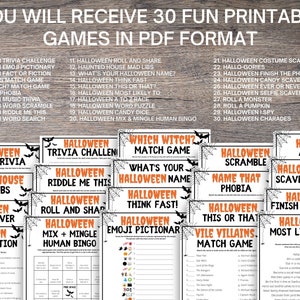 30 Halloween Games, Fun Halloween Games Bundle, Halloween Party Games ...