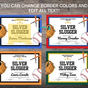 Editable Baseball Award Certificates: End of Season Team Party (PDF ...