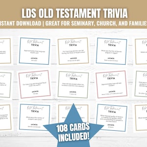 LDS Old Testament Trivia Game, for Seminary, Sunday School, Youth ...