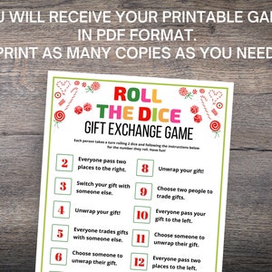Holiday Roll the Dice Gift Exchange Game (digital Download) - Etsy