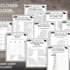 Graduation Party Games Bundle: Class of 2026 Grad Party Activities and ...