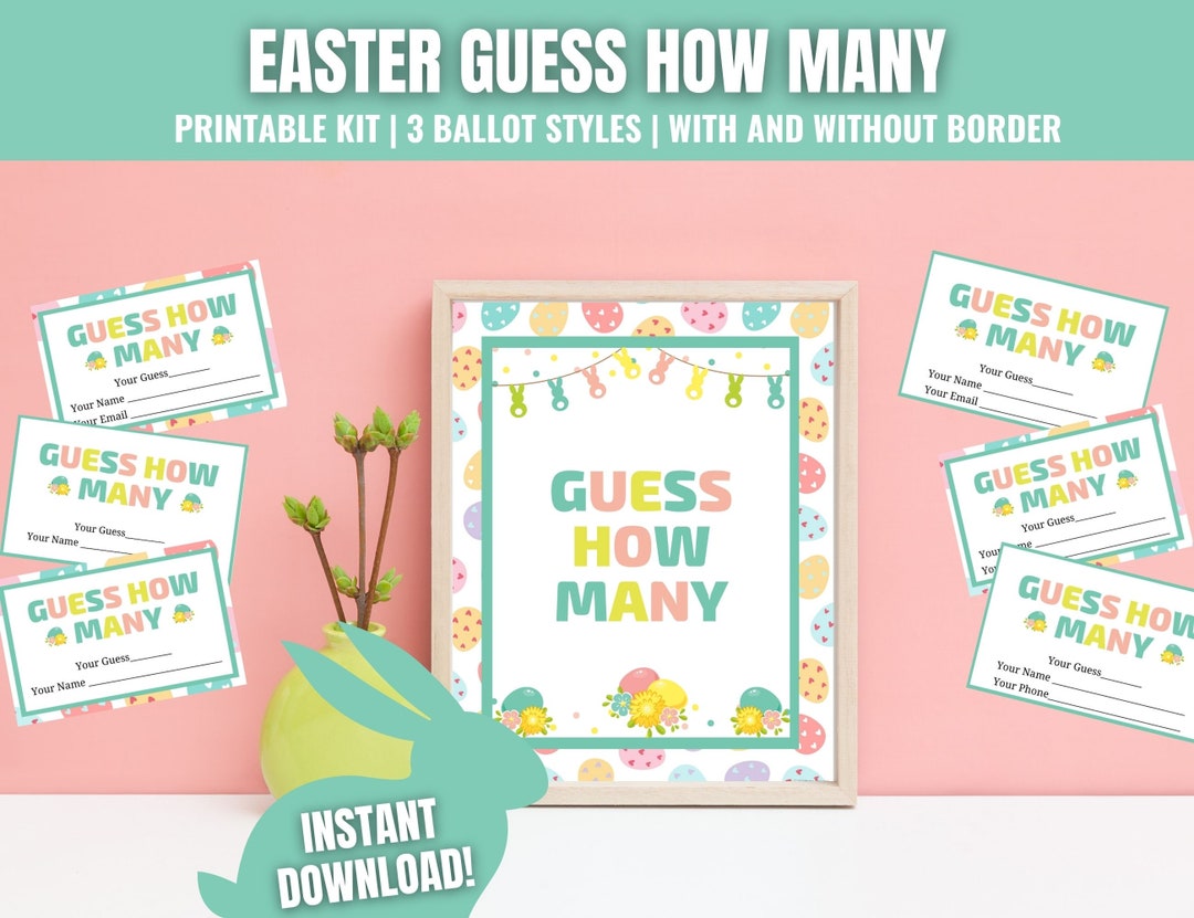 Easter Guess How Many Game, How Many Jelly Beans Guessing Game, How ...